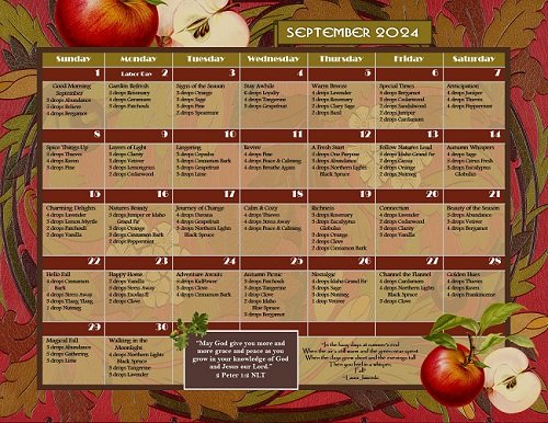 September 2024 Diffusing Calendar • Abundance in Simplicity